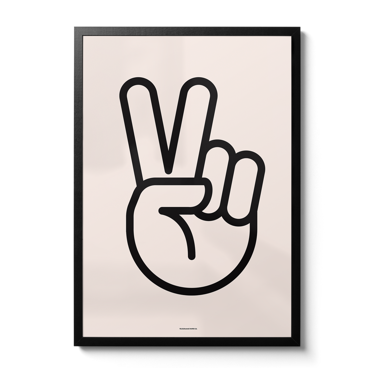 Minimalist Graphic Hand Peace Sign Bold Outline Wall Art Print ...