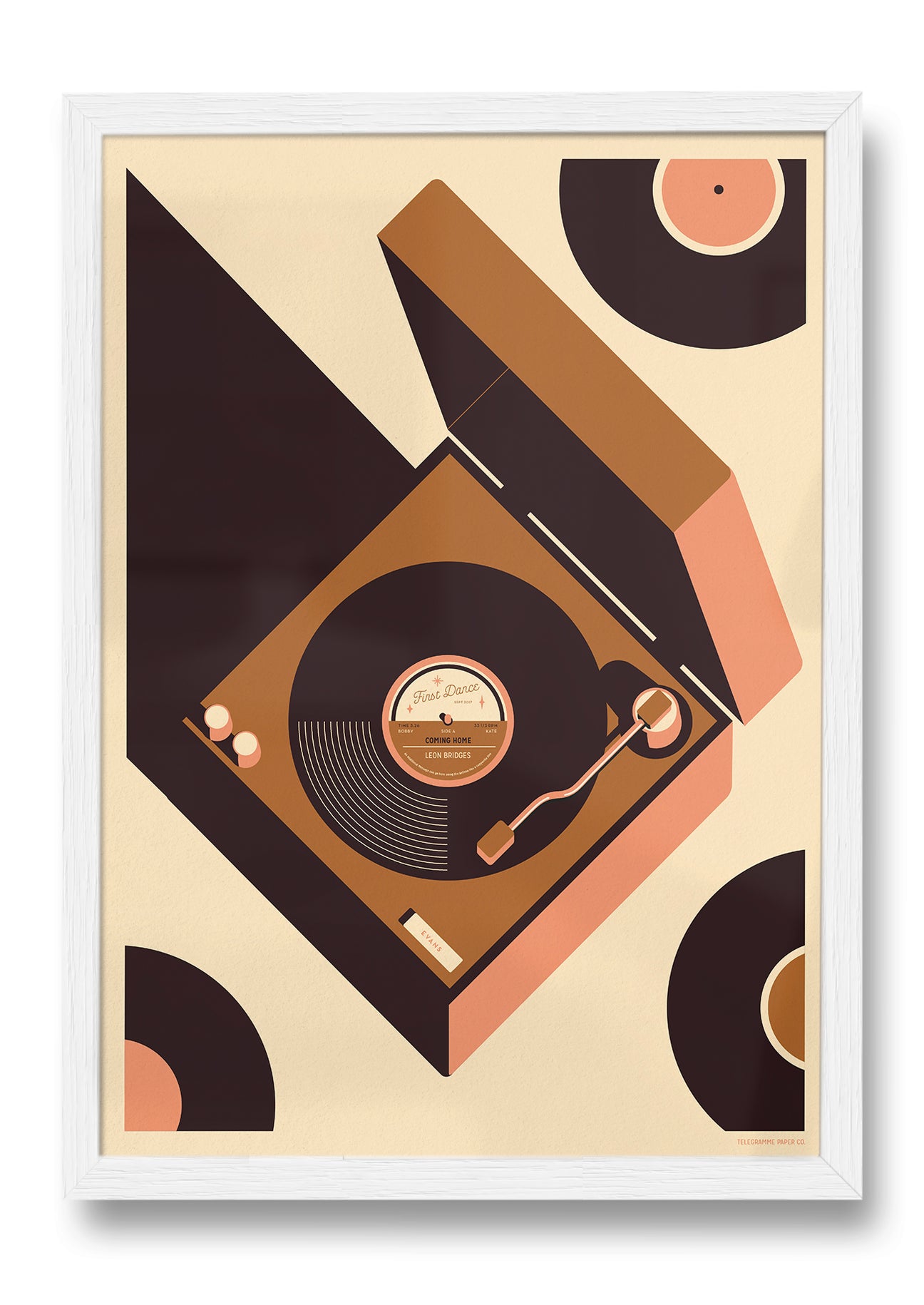 Record Player Personalised Print – Telegramme